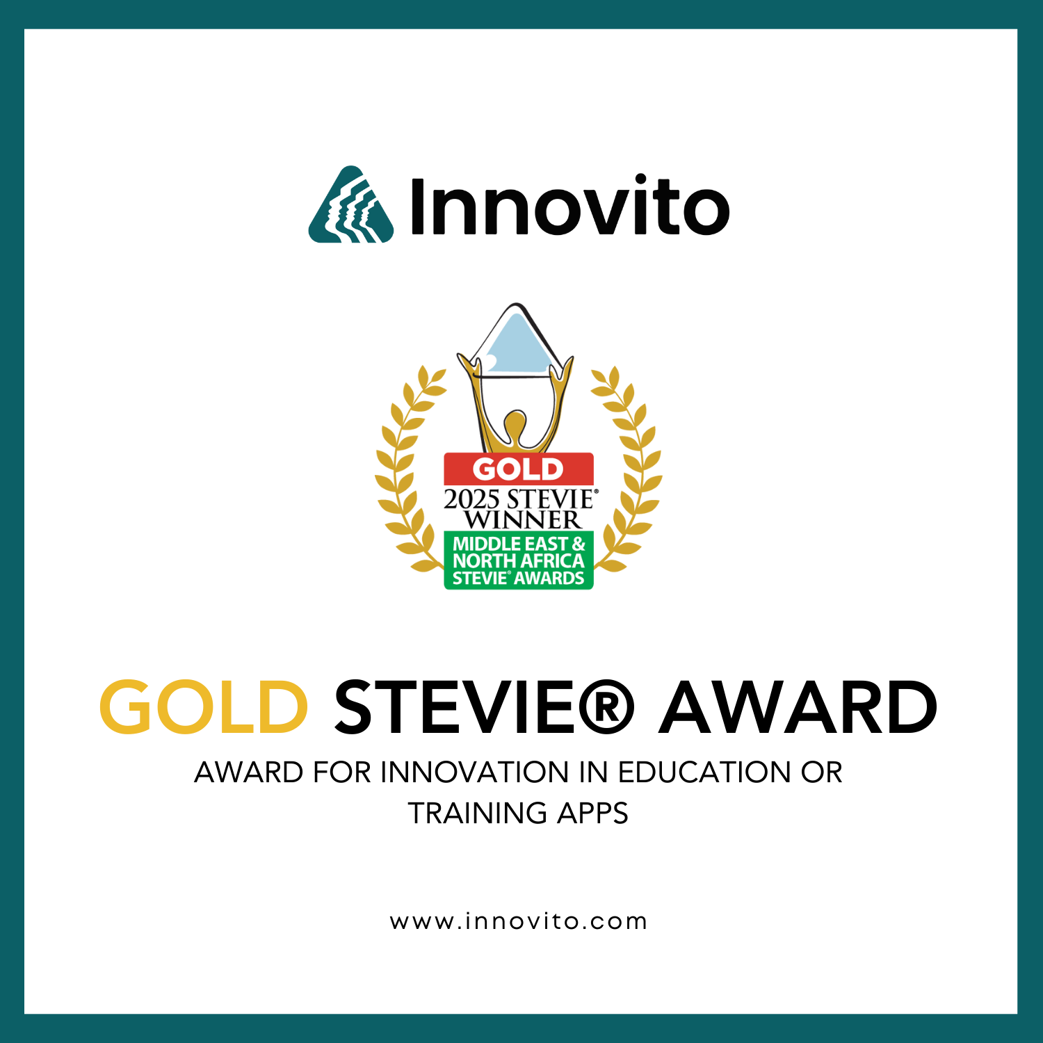 Innovito Wins GOLD 2025 STEVIE® AWARD for Innovation in Education or Training Apps - Innovito